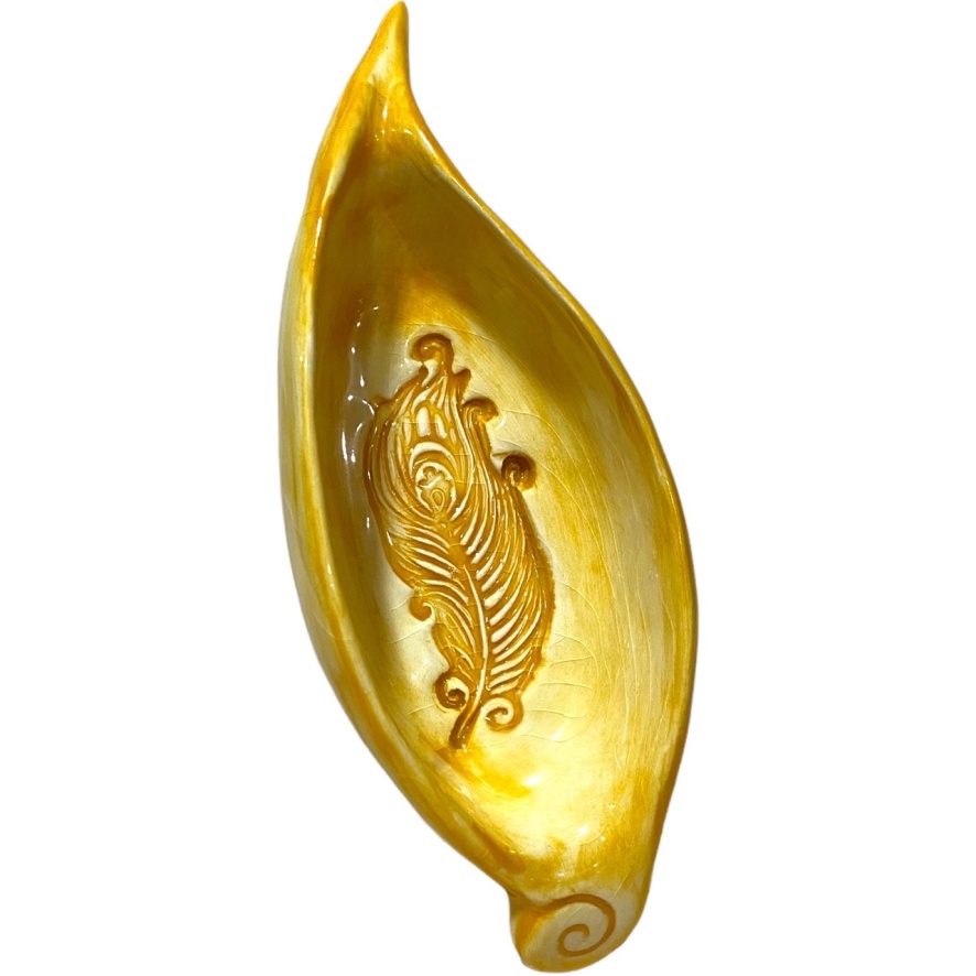 Yellow Feather Smudging Dish - Sons of Asgard