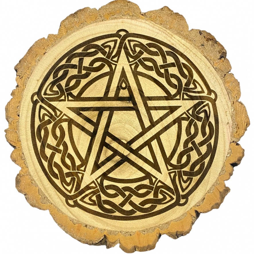 Celtic Pentagram - Wooden Altar Slice - Sons of Asgard